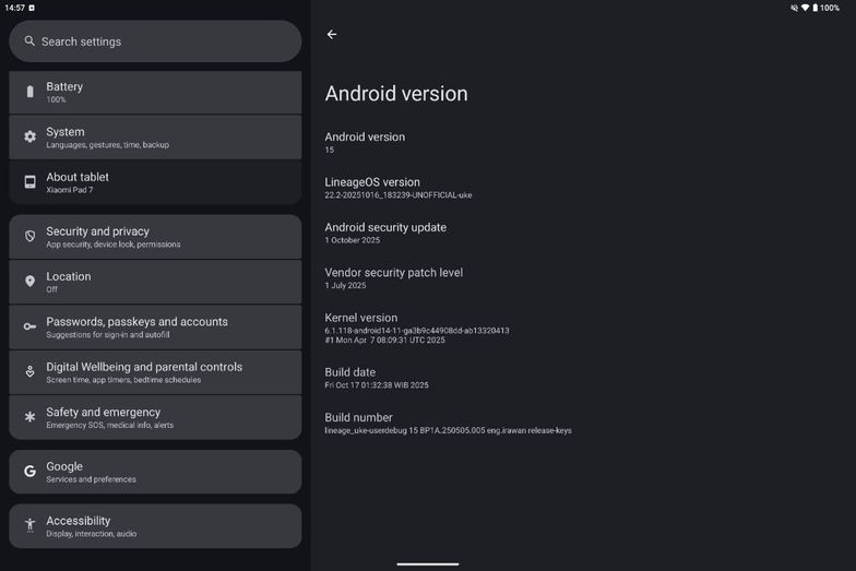 LineageOS 22.2 Unofficial For Xiaomi Pad 7 (uke) | Irawans Projekt